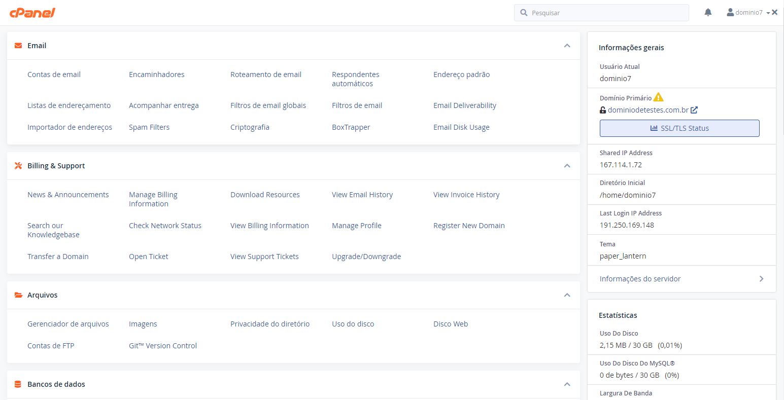 Como acessar o cPanel - Hospeda Meu Site